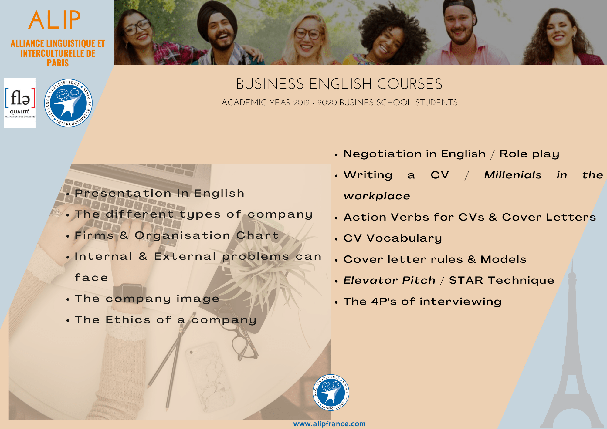 Business English courses - ALIP - Language school - Paris